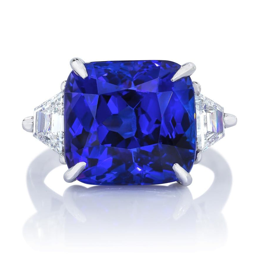 Tanzanite Cushion Cut Ring