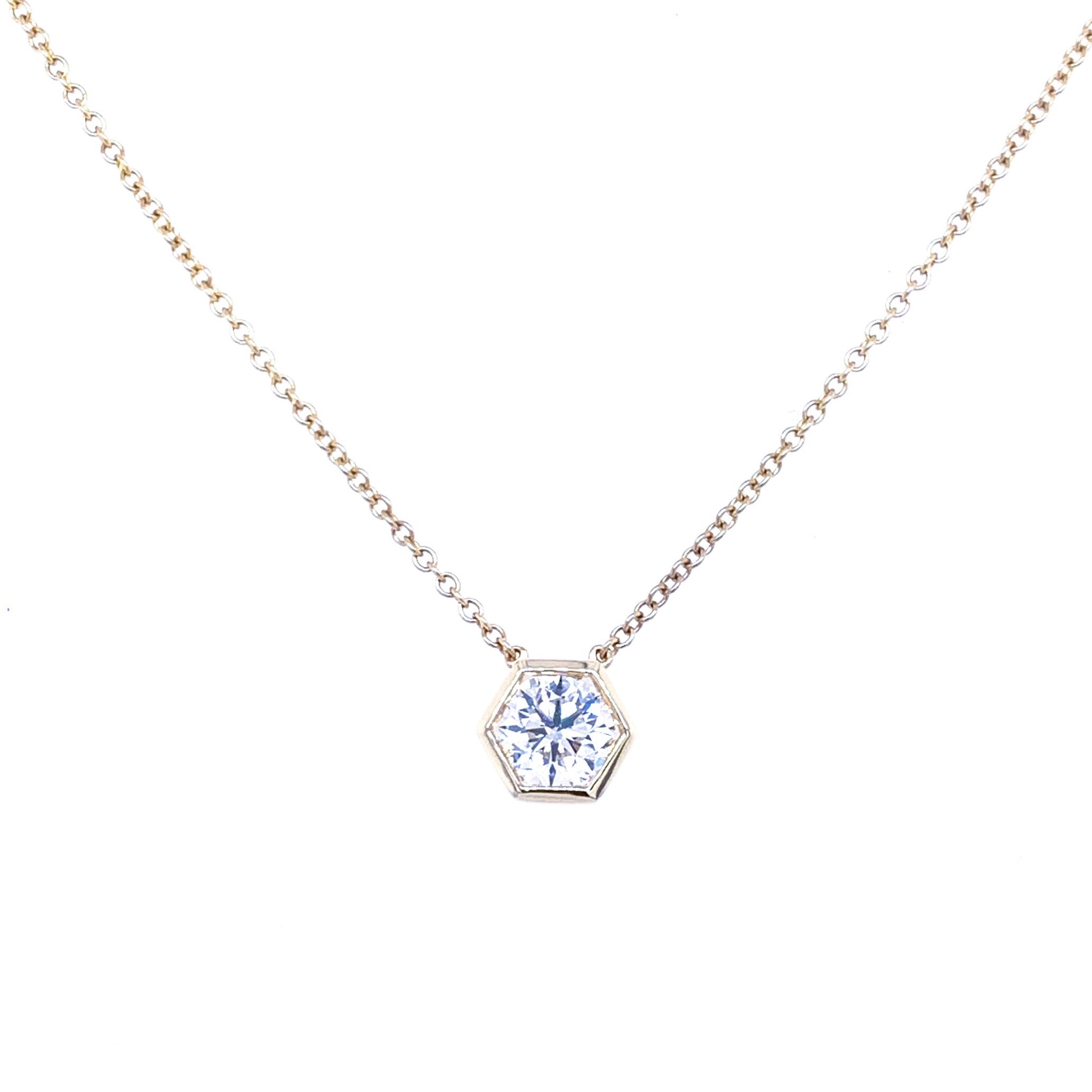 Harmony & Balance Hexagon Diamond Pendant Necklace – Miss Diamond Ring