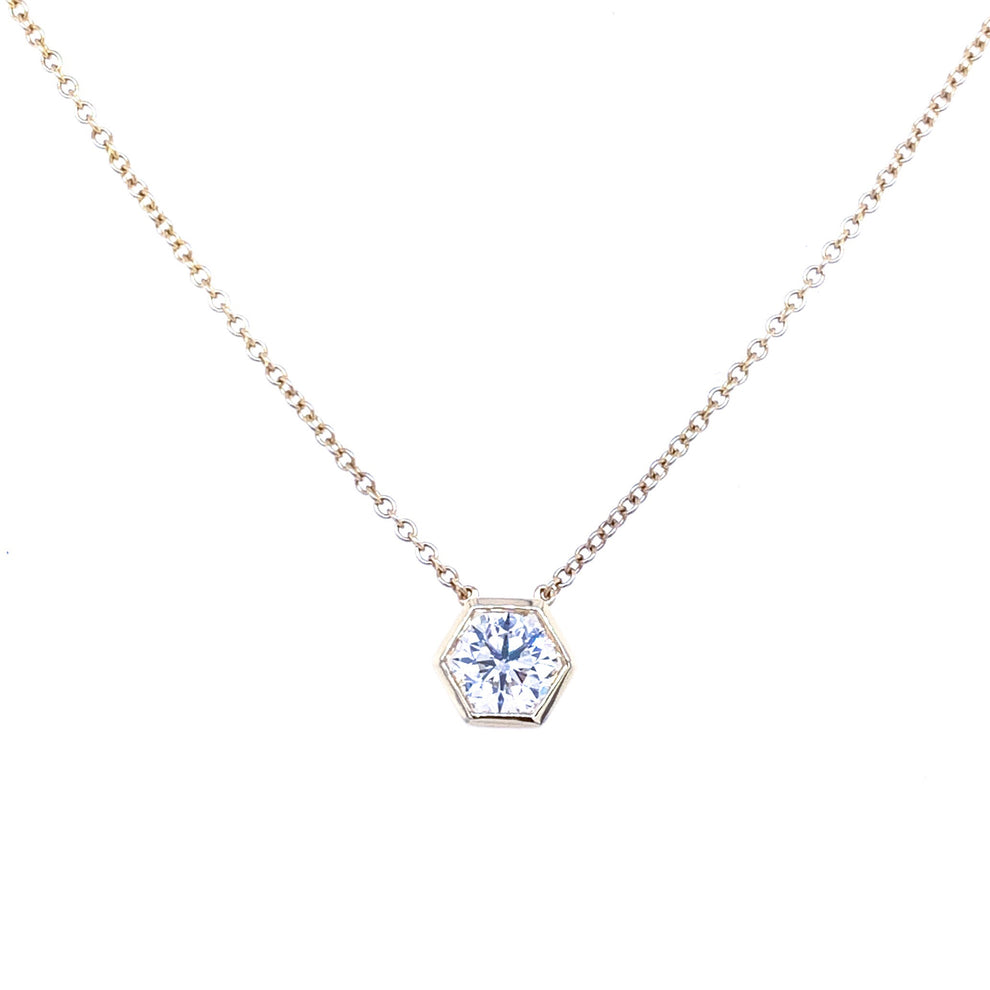 Harmony & Balance Hexagon Diamond Pendant Necklace – Miss Diamond Ring